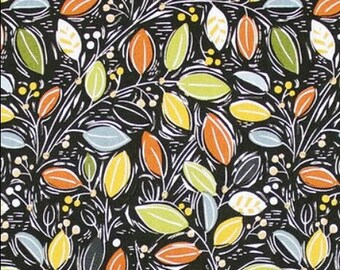 Green Leaves Botanic Fabric Teal Leaves Botanical Foliage Nature Ferns ...