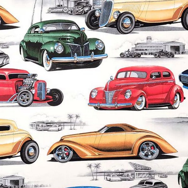 Classic Car Fabric - Etsy