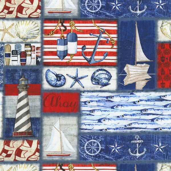 Seashells by the Seashore Fabric - Etsy