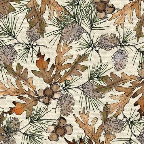 Woodsy Leaves Fabric Forest Trees Foliage Autumn - Etsy