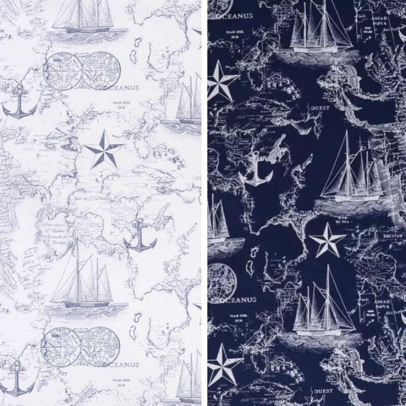 Nautical Fabric - Etsy