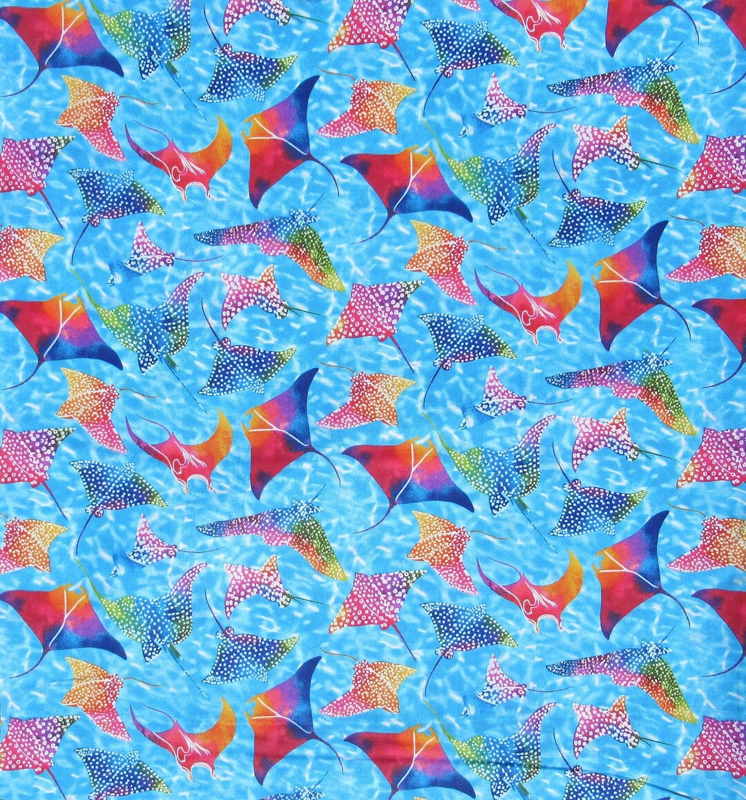Stingray Fabric - Ocean - Manta Ray - Eagle Ray - Sea Life - Water ...