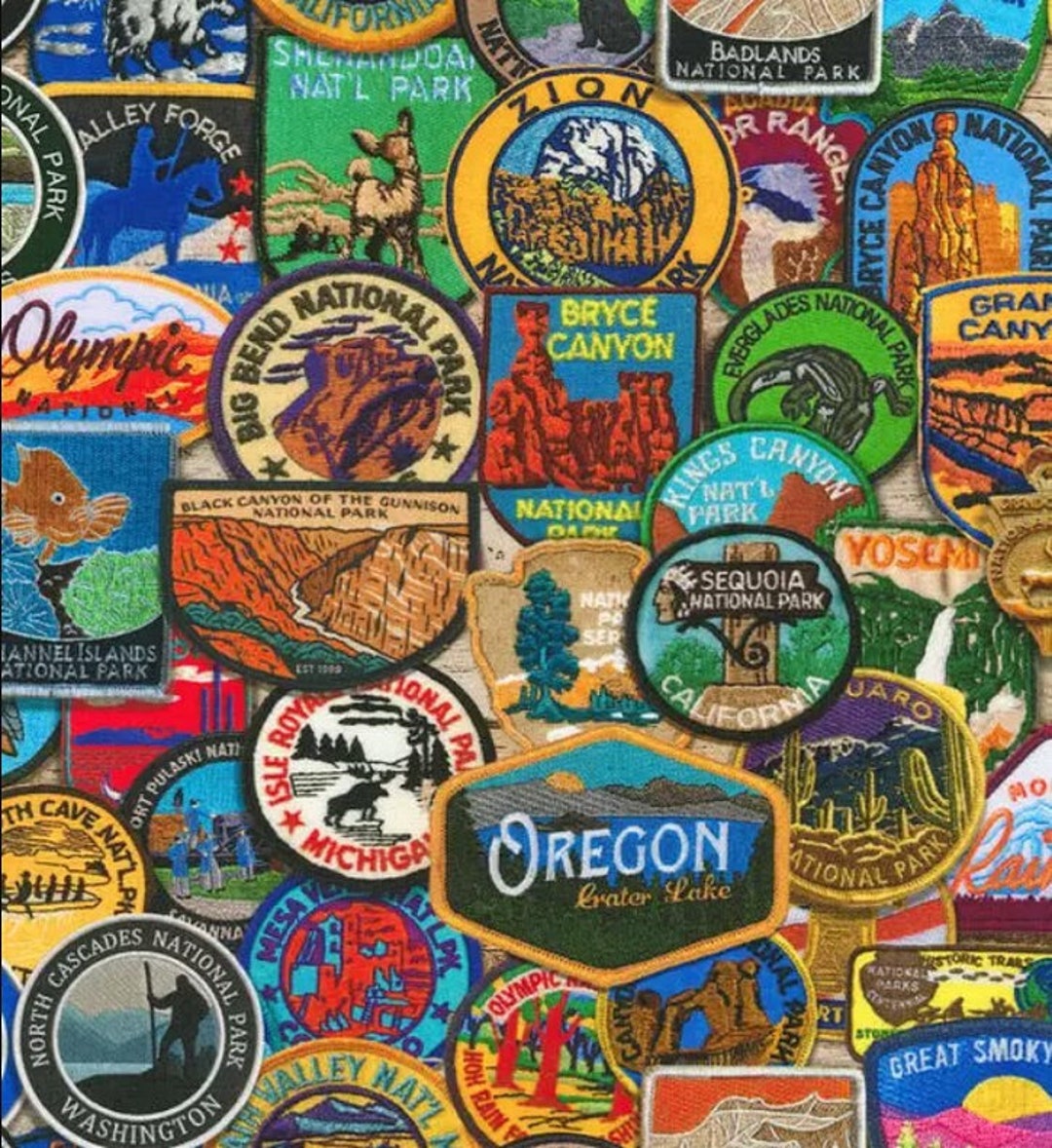 National Parks Fabric Travel Patches Mountains Wilderness Bryce Canyon ...