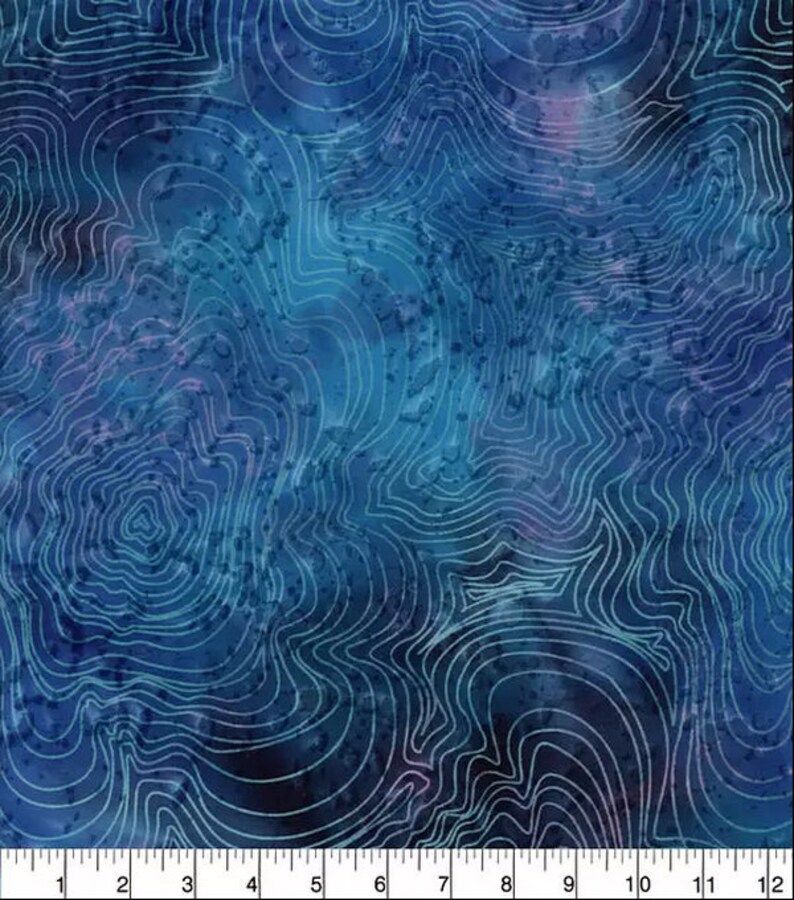 Topographical Map Fabric Geographical Lines Ocean Coloring - Etsy