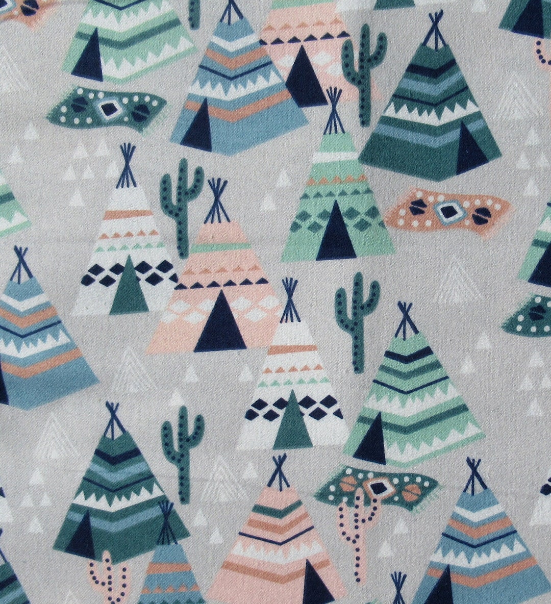 RARE Indian Teepee Fabric Native American Reservations Tents Desert ...
