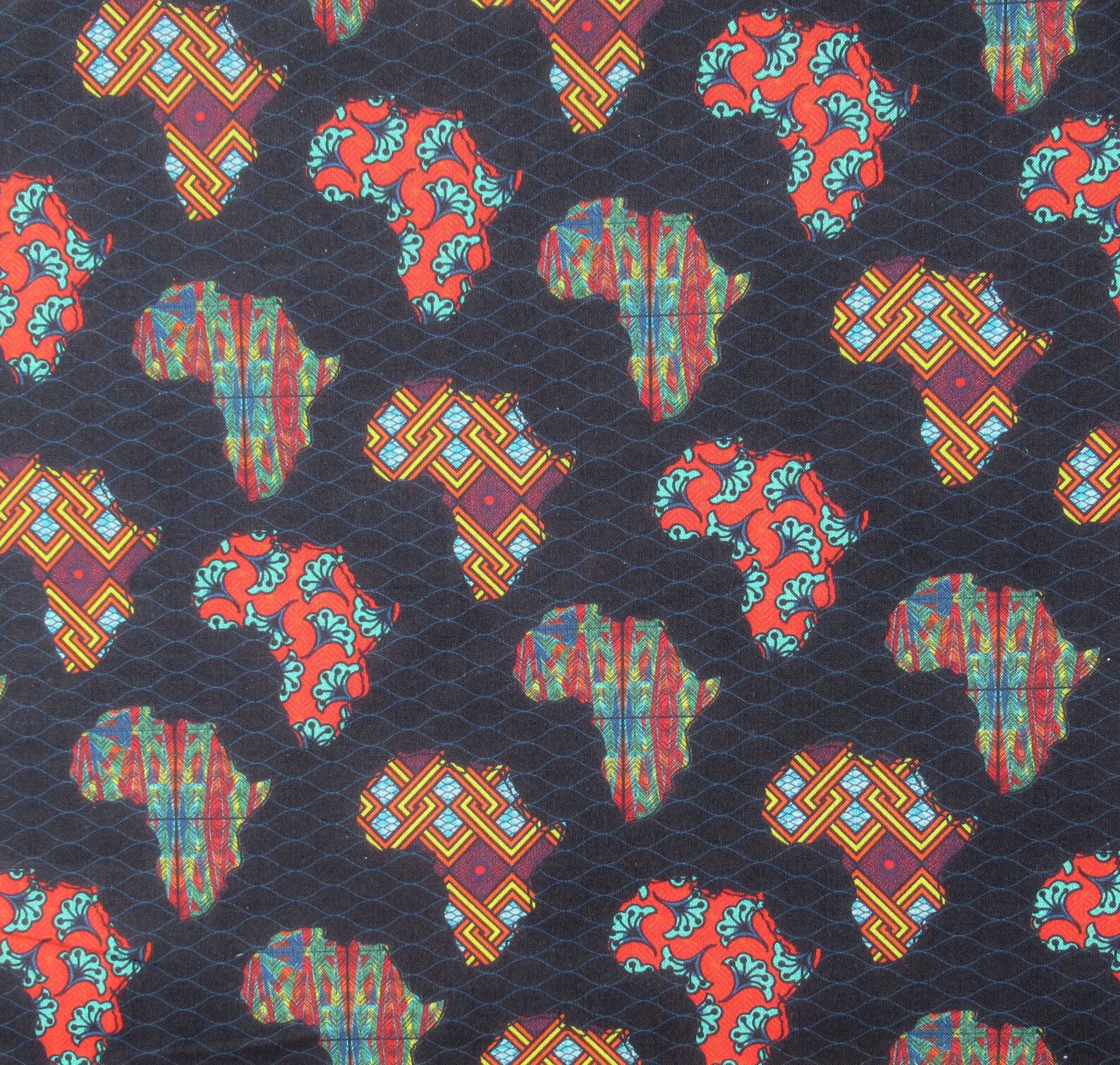 Africa Continent Map Fabric Patchwork Collage Kente Cloth - Etsy