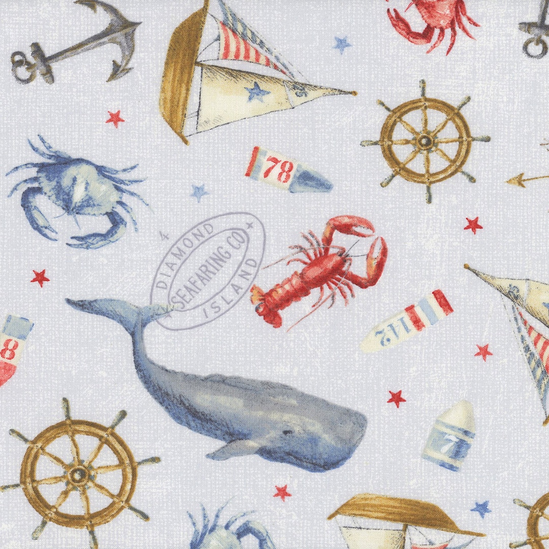 At the Helm Nautical Fabric - by Wilmington Prints - Sailboats ...