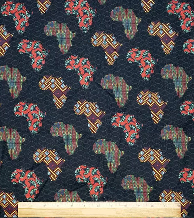 Africa Continent Map Fabric Patchwork Collage Kente Cloth - Etsy