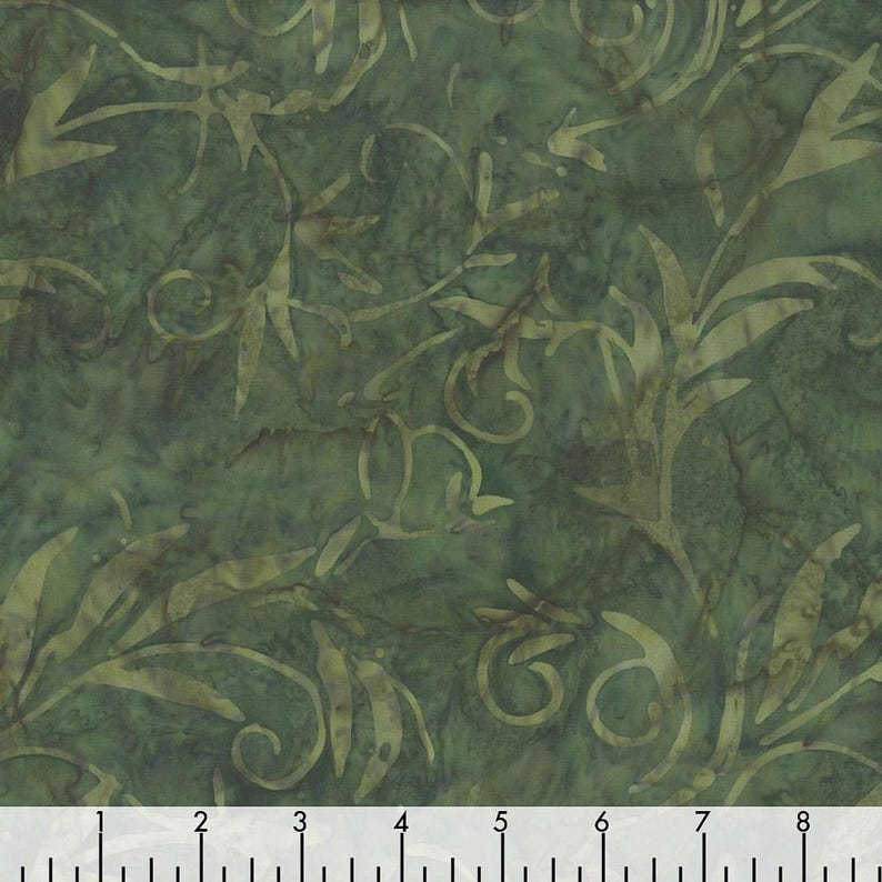 Green Leaves Batik Fabric: Tropical Foliage, Gardens, Hawaii, Jungle ...
