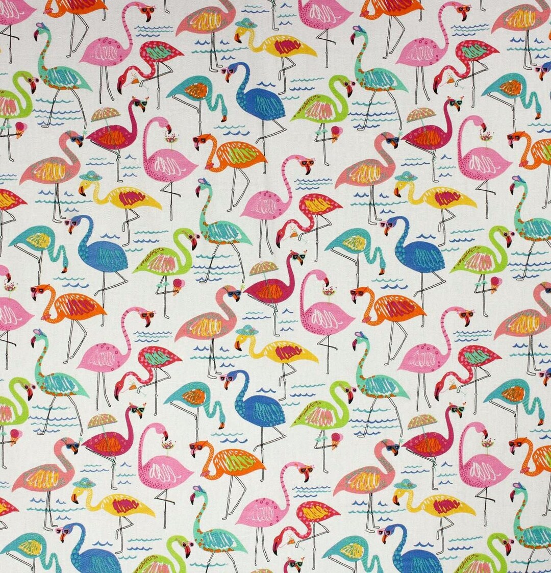 Multi-color Flamingos Tropical Fabric by Richloom Beach - Etsy