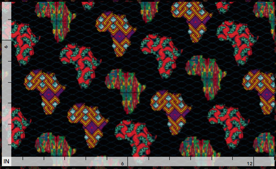 Africa Continent Map Fabric Patchwork Collage Kente Cloth - Etsy