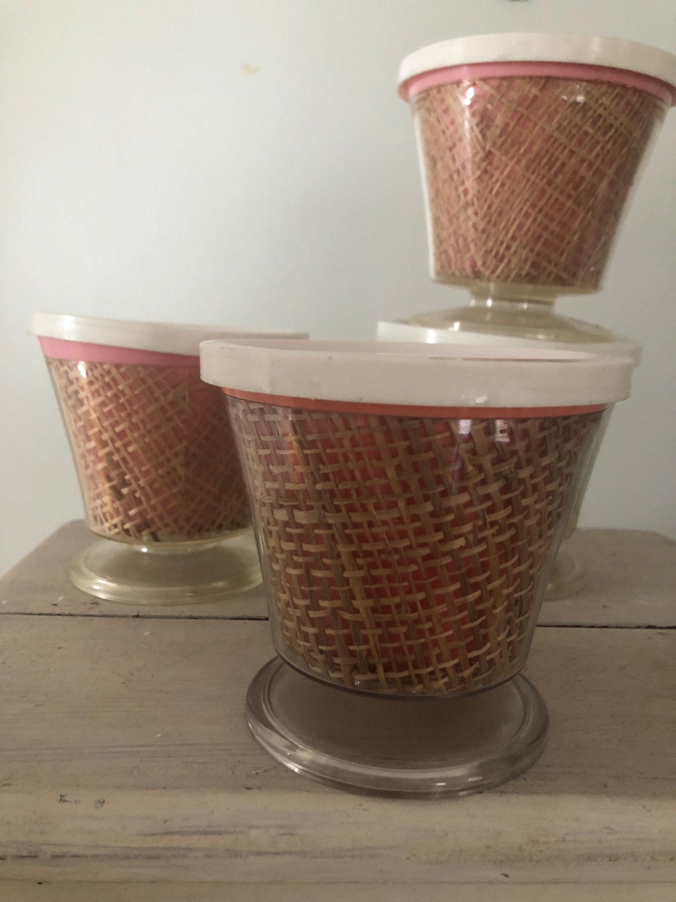 Four Vintage Plastic Food Storage Cups/ Tupperware Pudding | Etsy