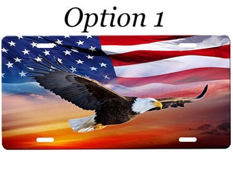 American Patriotic Eagle License Plate Tag - Etsy