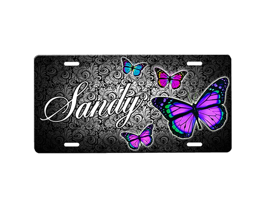 Butterfly Personalized License Plate With Custom Background Options - Etsy