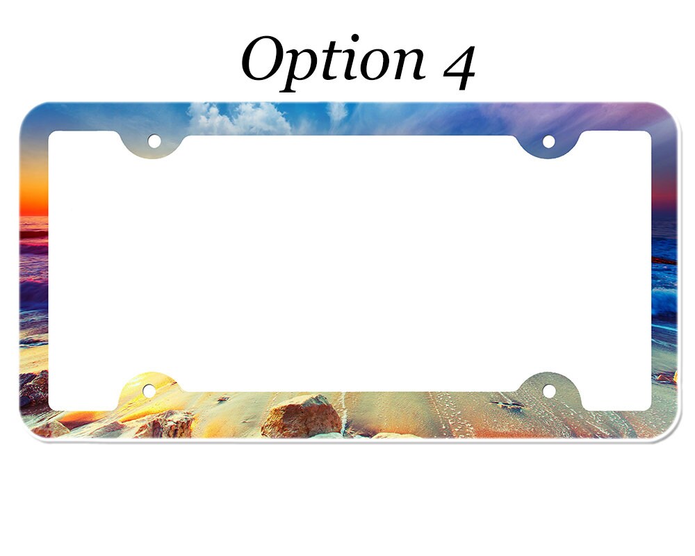 Beach License Plate Frame With Custom Background Options - Etsy