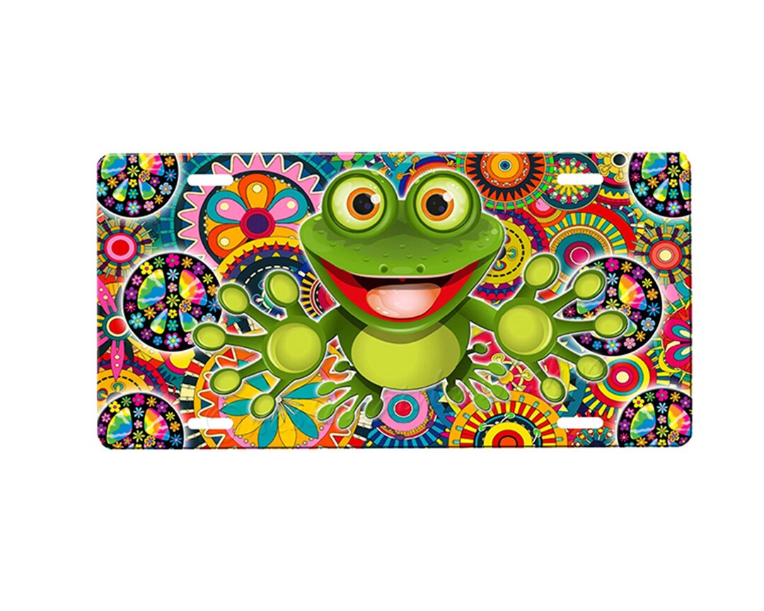 Frog Front License Plate With Custom Background Options - Etsy