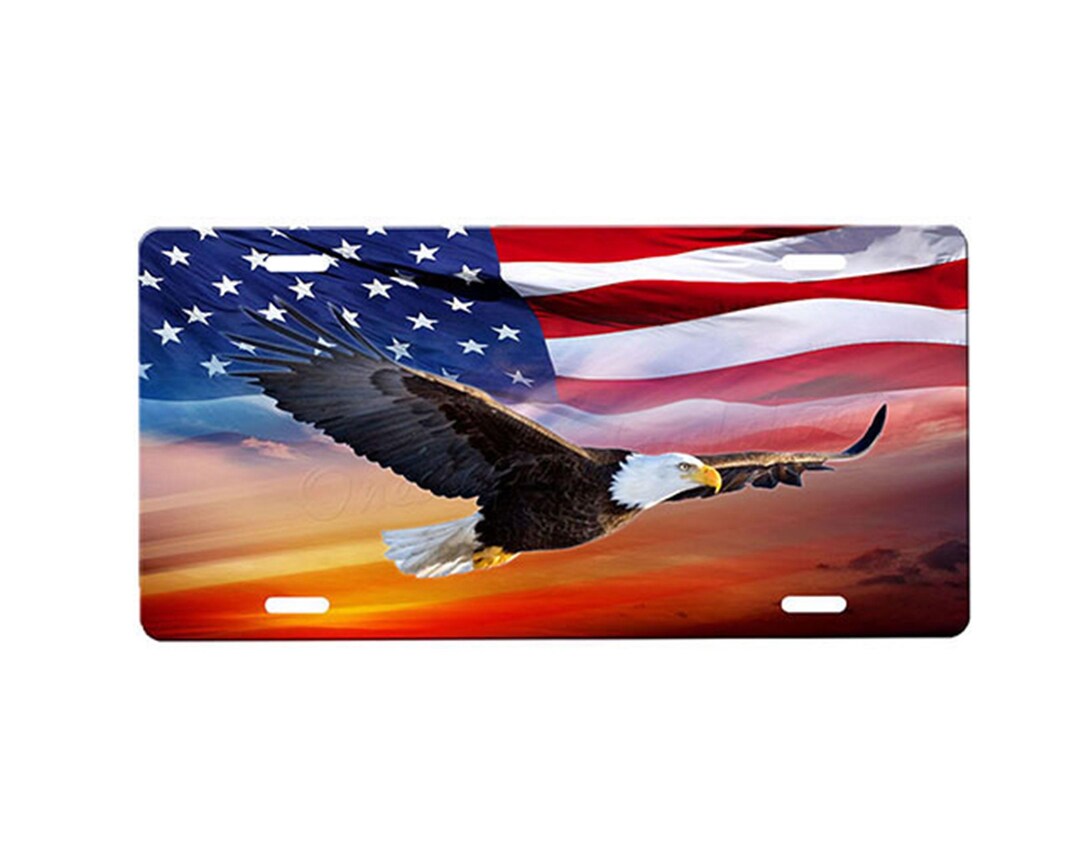 Eagle Front License Plate With Custom Background Options - Etsy