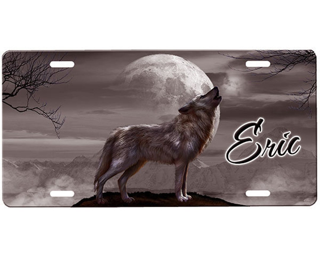 Wolf License Plate - Etsy