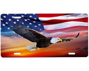 American Patriotic Eagle License Plate Tag - Etsy