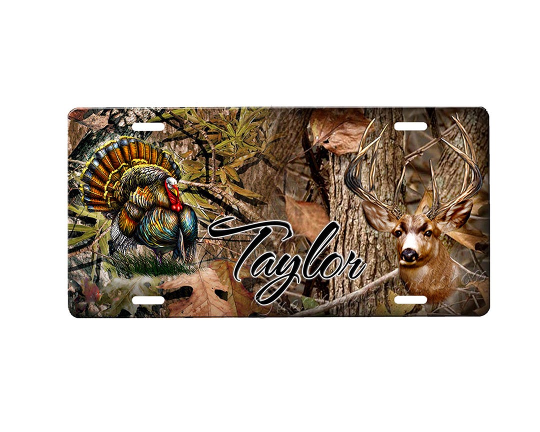 Hunting Personalized License Plate With Custom Background Options - Etsy