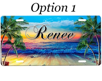 Beach Chairs Tropical Beach Scene Personalized Custom Novelty Front ...