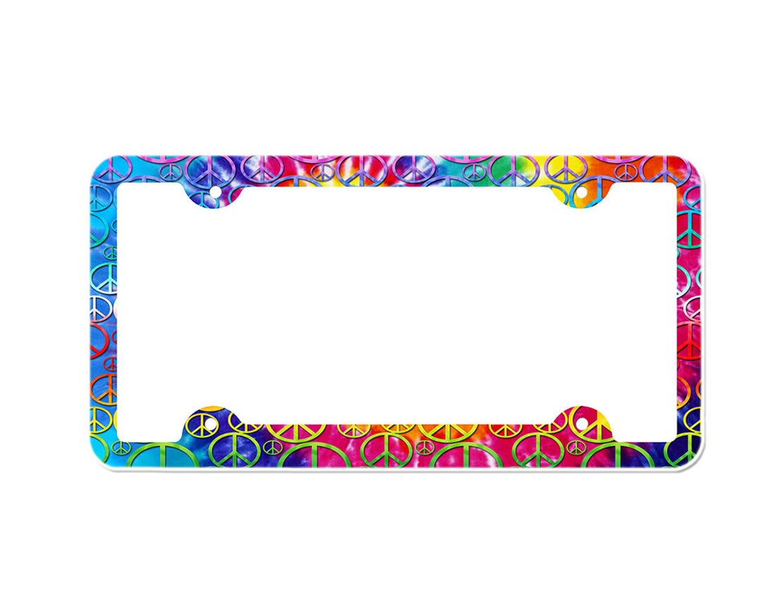 Peace License Plate Frame With Custom Background Options - Etsy