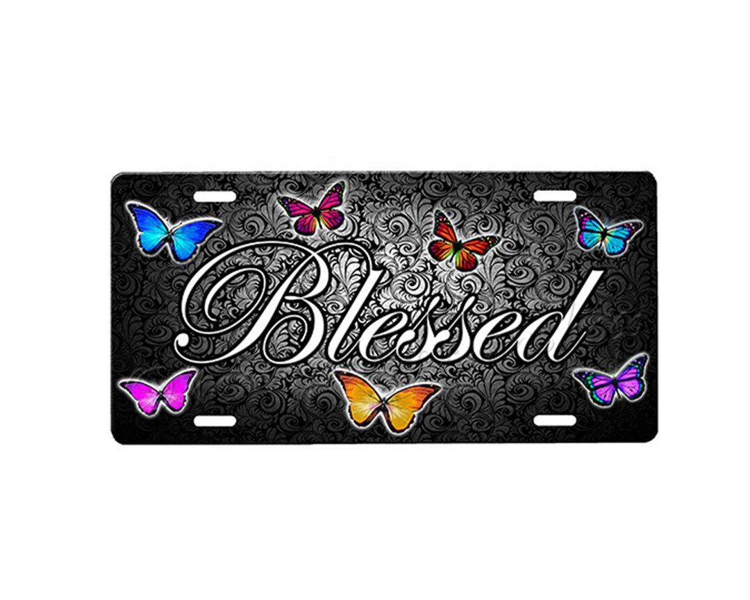 Blessed Front License Plate With Custom Background Options - Etsy