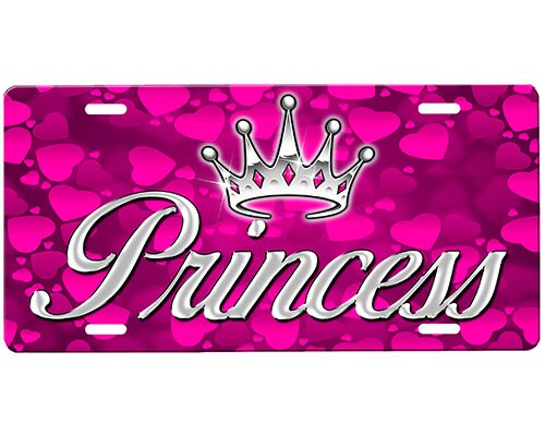 Princess Crown License Plate With Custom Background Options - Etsy