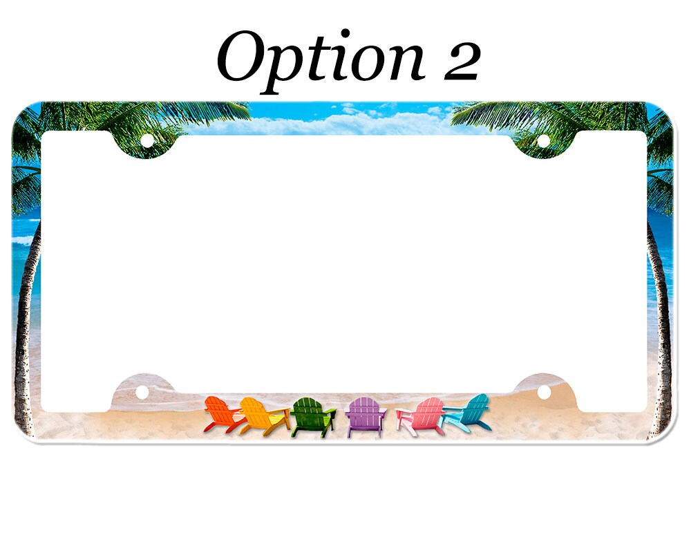 Beach License Plate Frame With Custom Background Options - Etsy