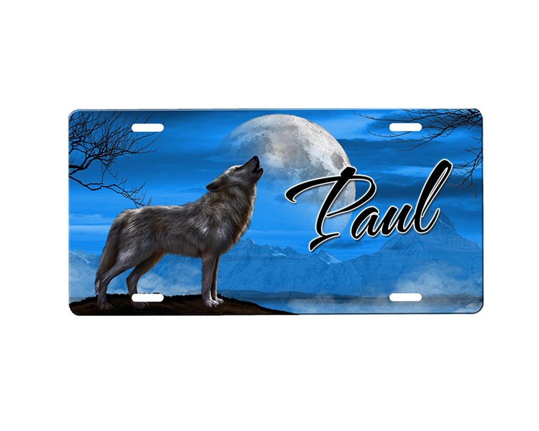 Wolf Personalized License Plate - Etsy