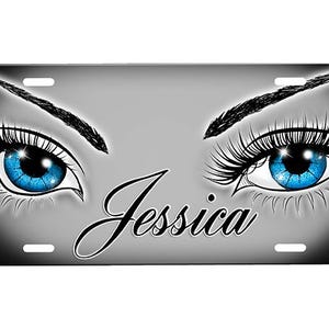 Eyes Personalized Front License Plate With Custom Background Options - Etsy