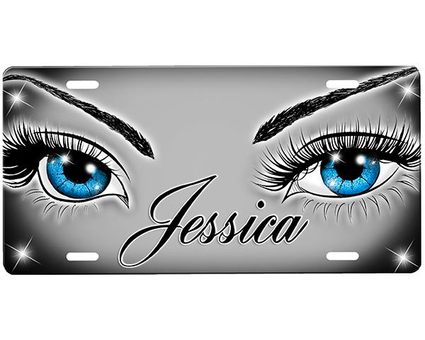 Eyes Personalized Front License Plate With Custom Background Options - Etsy