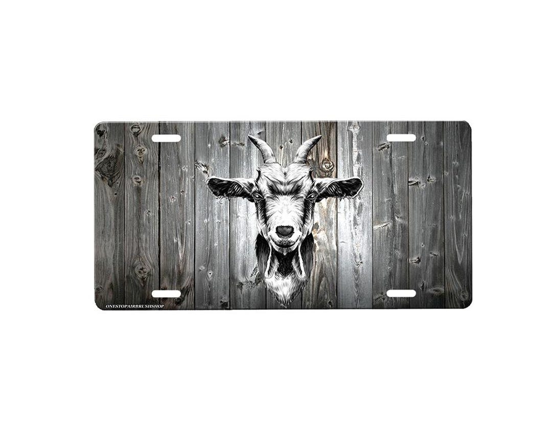 Goat License Plate With Custom Background Options - Etsy