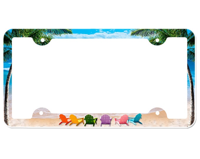 Saltwater Vibes License Plate Frame Beach Waves License Plate Frame ...