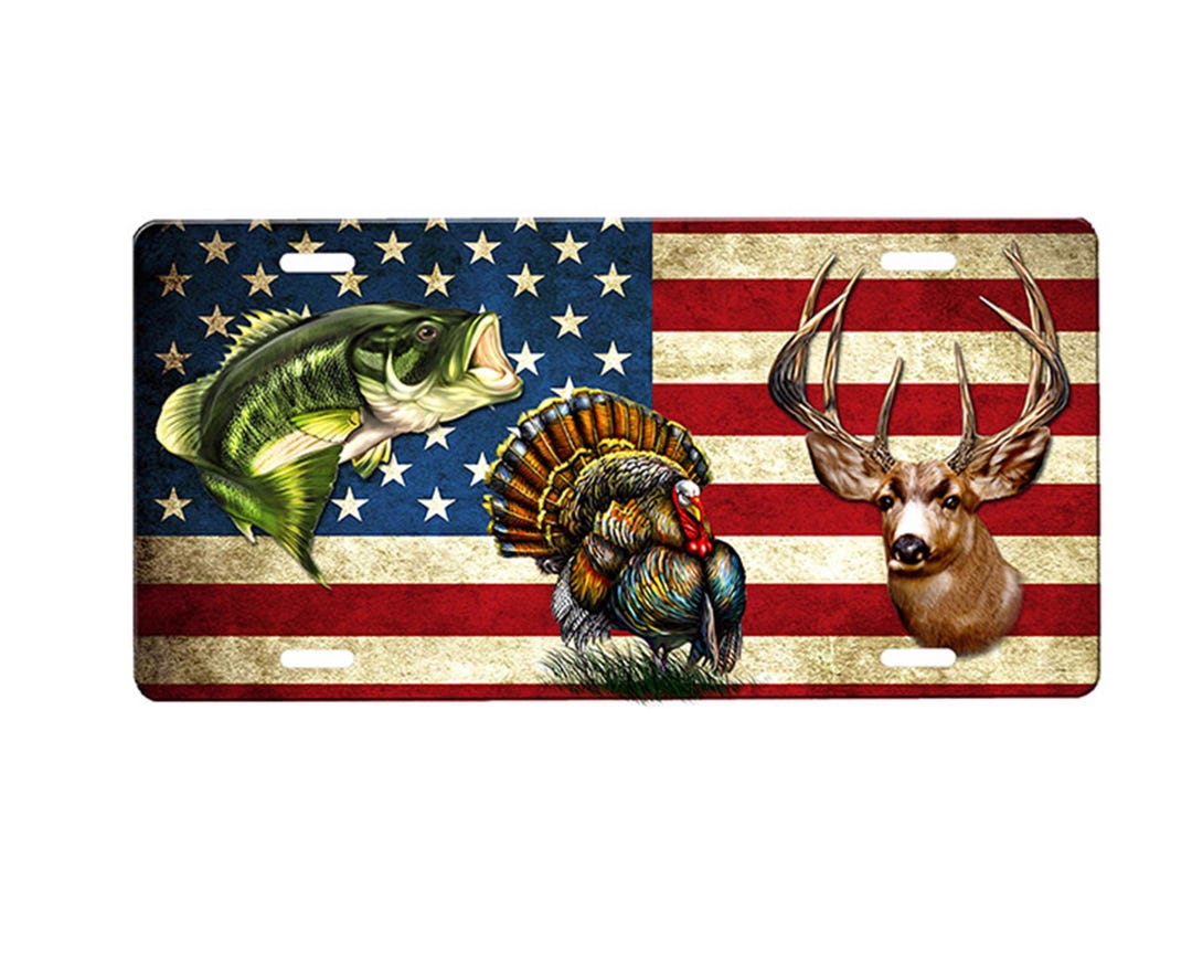 Hunting License Plate With Custom Background Options - Etsy