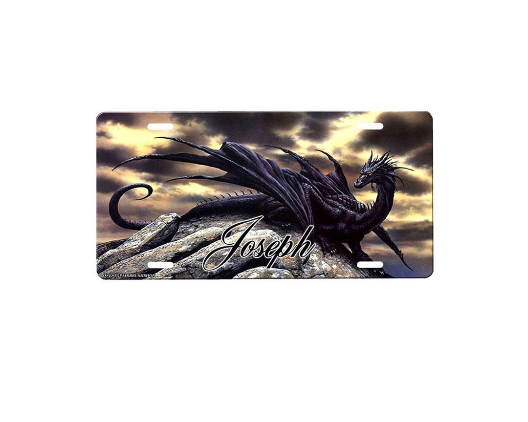 Dragon Personalized License Plate With Custom Background Options - Etsy