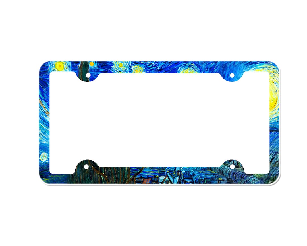 Starry Night License Plate Frame With Custom Background Options - Etsy