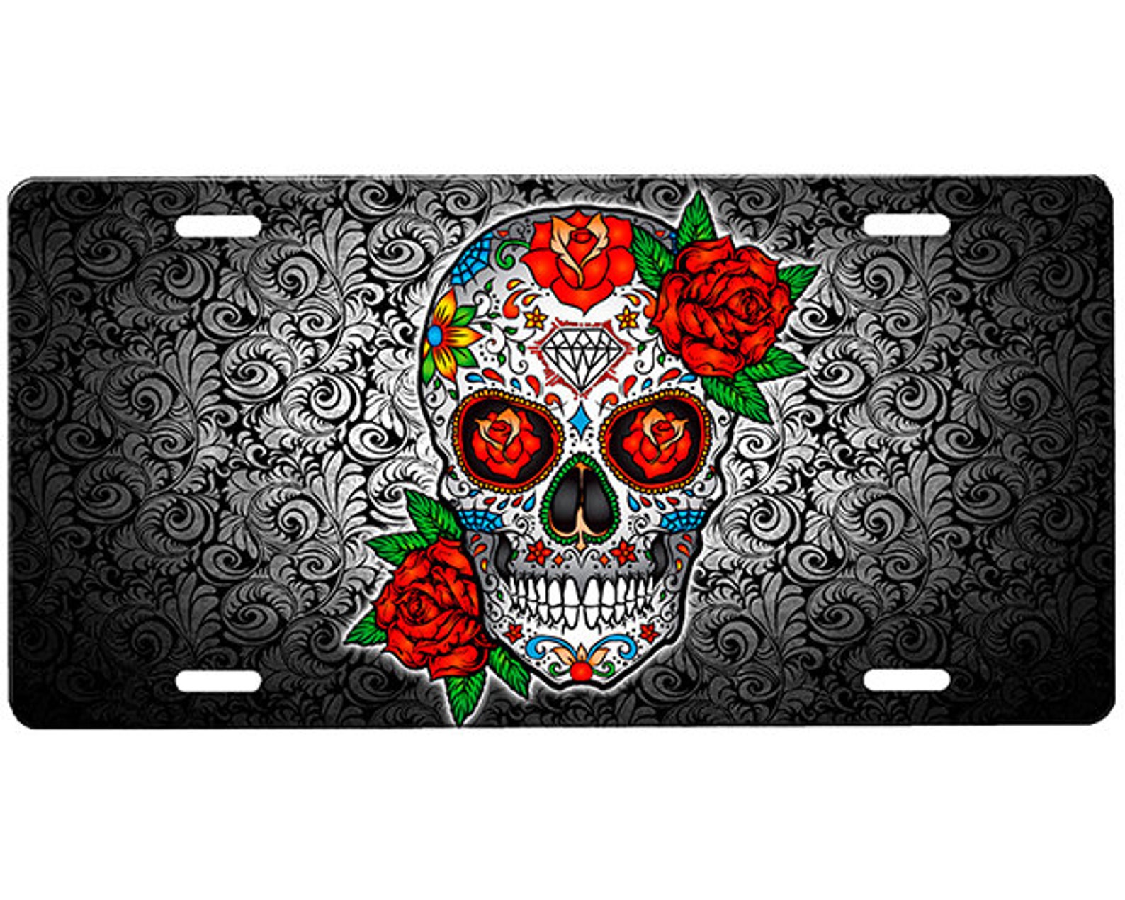 Sugar Skull License Plate - Etsy