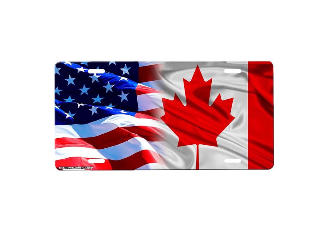 American Flag Canada Flag License Plate - Etsy