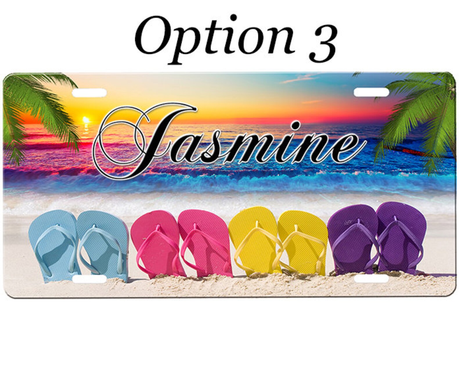 Flip Flops Personalized License Plate With Custom Background Options - Etsy
