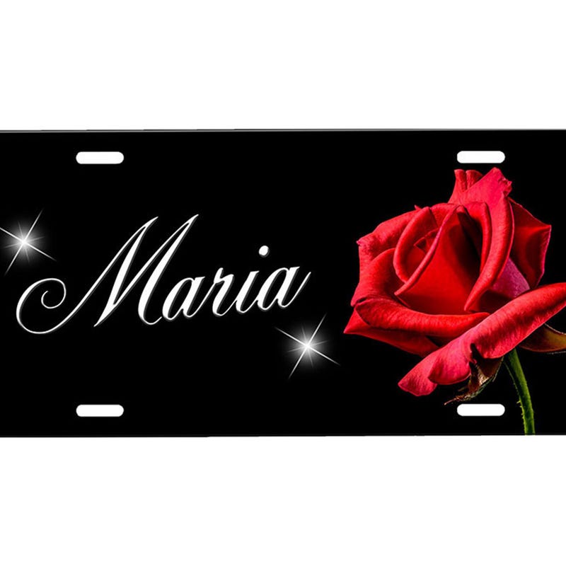 Personalized License Plate Rose - Etsy