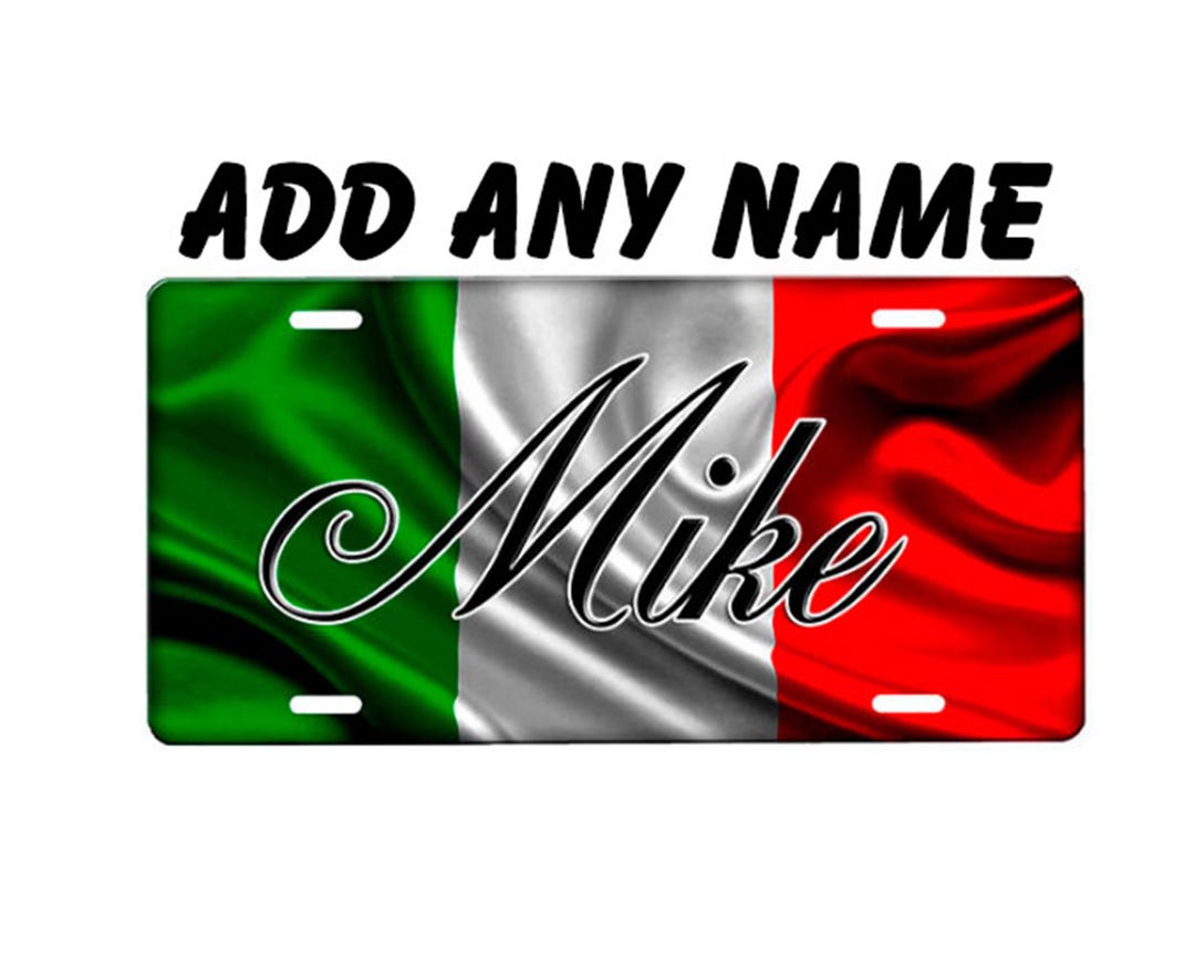 Italian Flag Personalized Front License Plate - Etsy