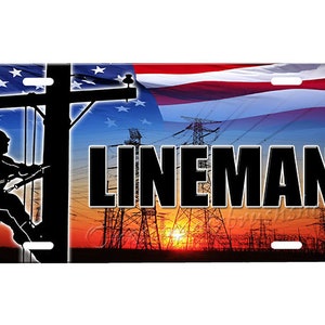Lineman License Plate With Custom Background Options - Etsy