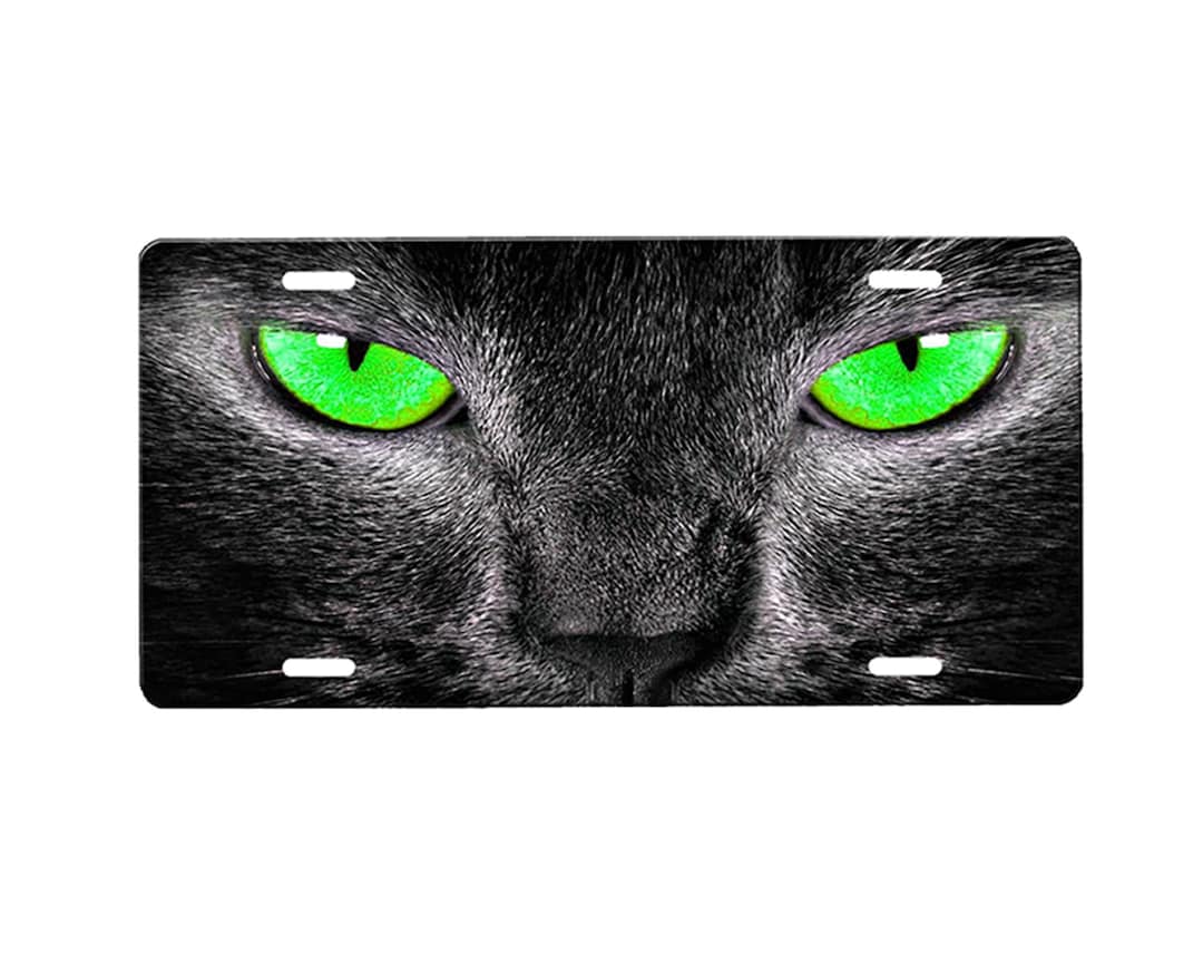 Cat Eyes License Plate With Custom Background Options - Etsy