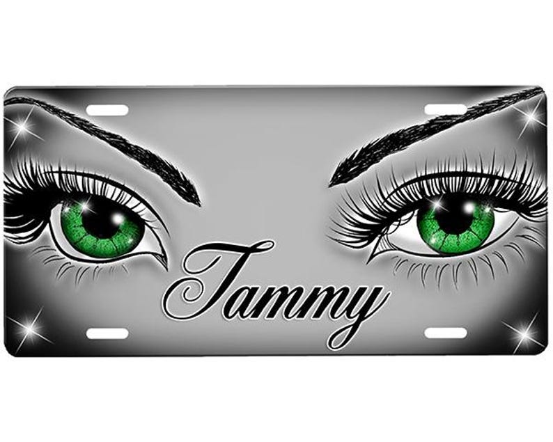 Eyes Personalized Front License Plate With Custom Background Options - Etsy