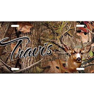 Deer Personalized Front License Plate With Custom Background Options - Etsy
