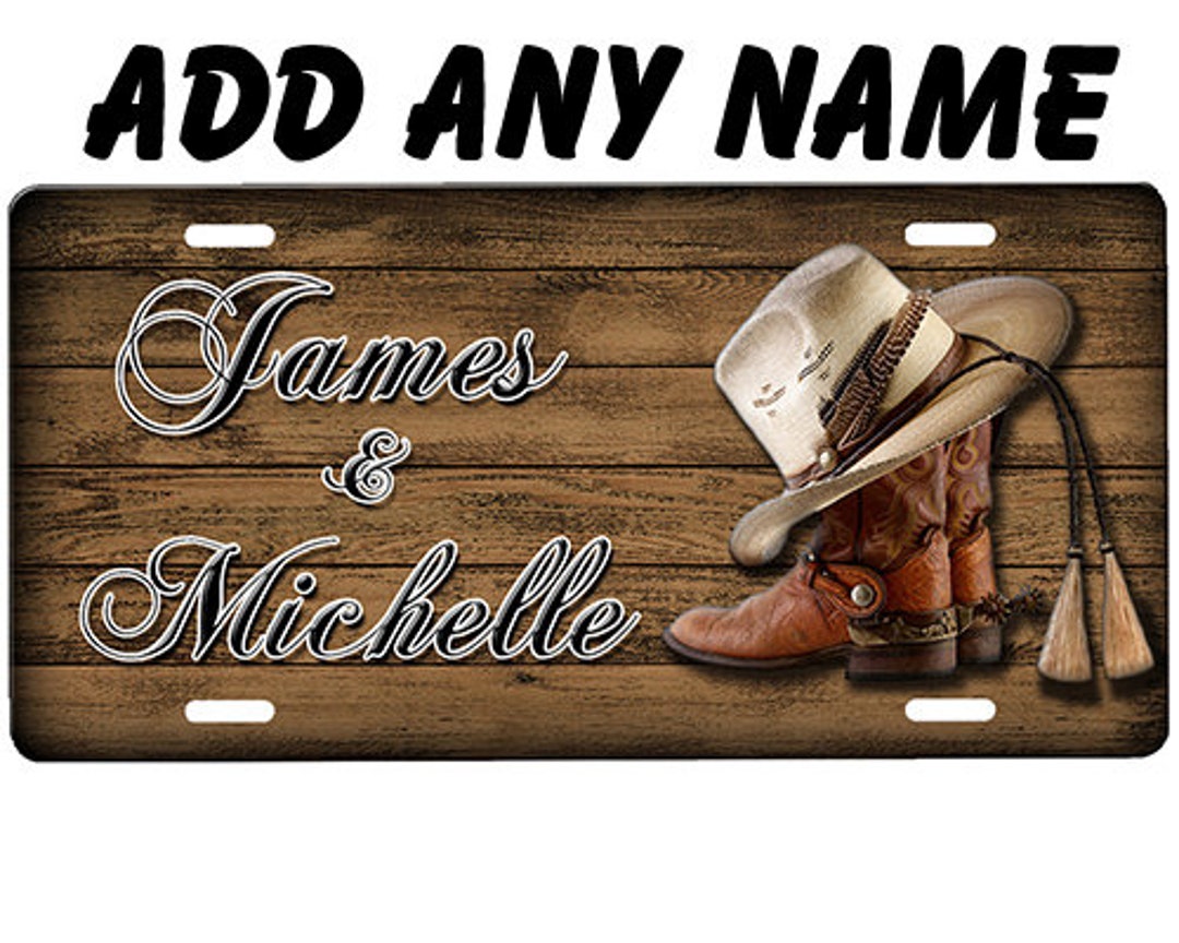 Cowboy Boots and Hat License Plate - Etsy