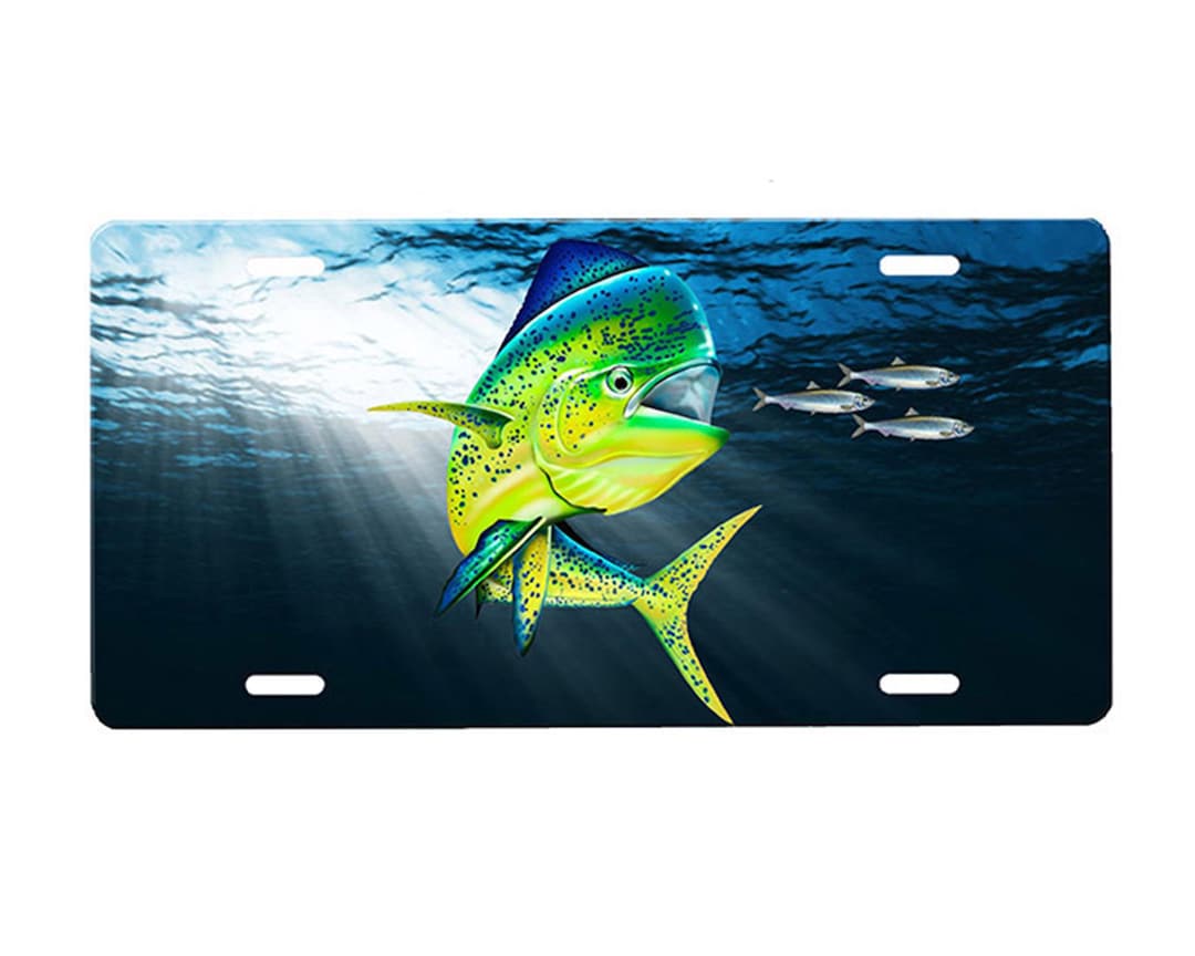 Mahi Front License Plate With Custom Background Options - Etsy