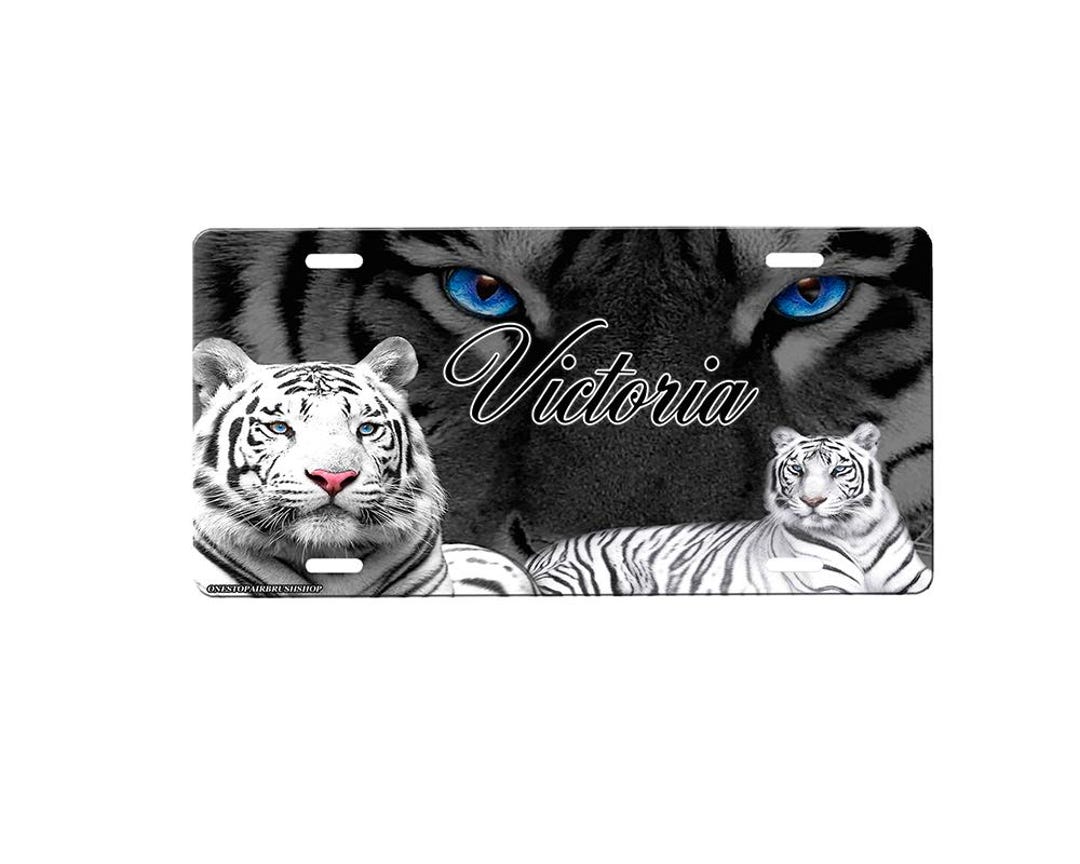 White Tiger License Plate - Etsy