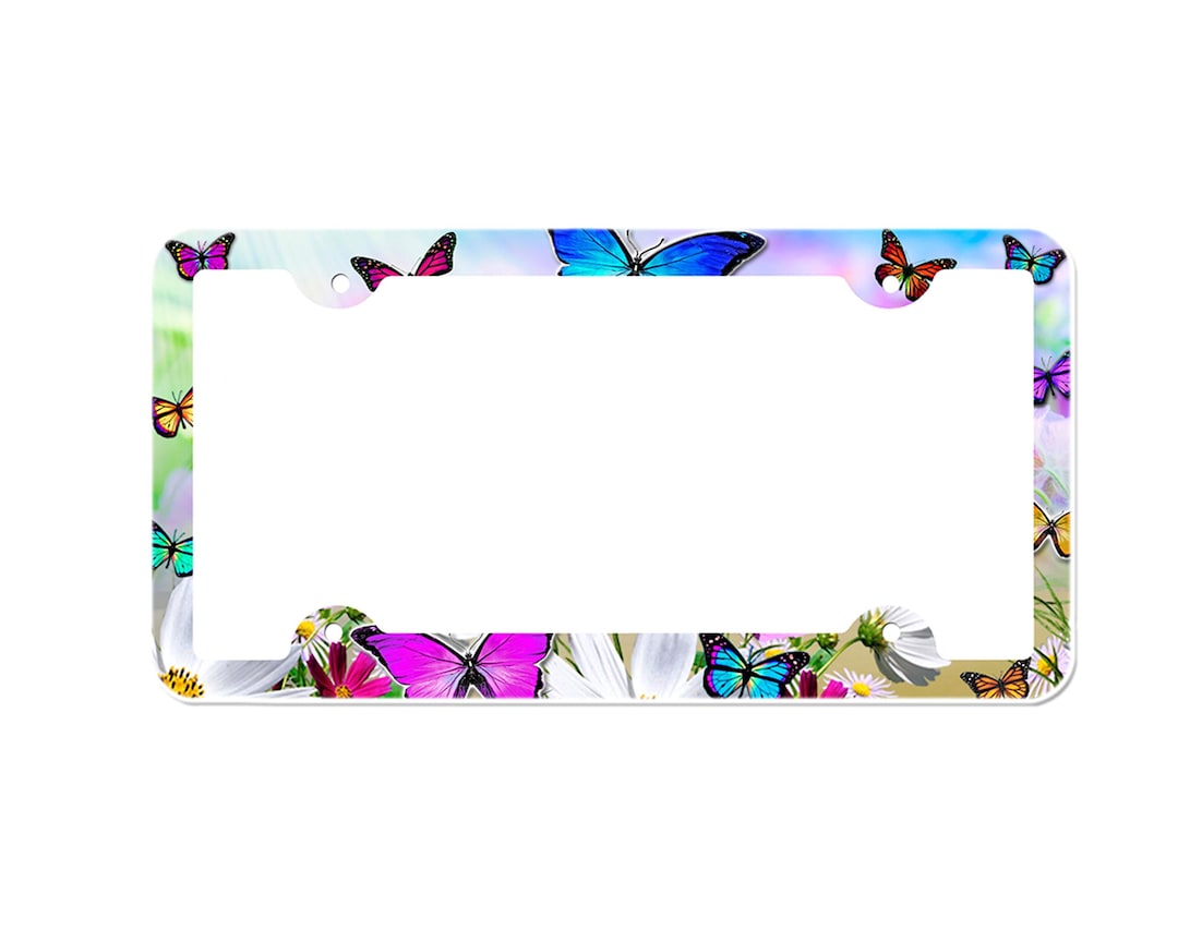 Butterfly License Plate Frame With Custom Background Options - Etsy